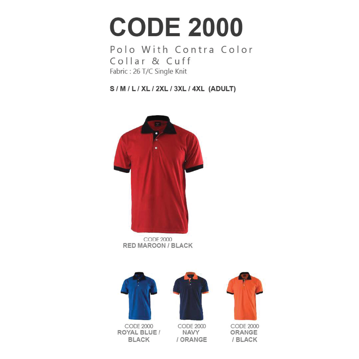 ENZO – 2000 POLO W/CONTRA COLOR COLLAR & CUFF – Topremium Marketing