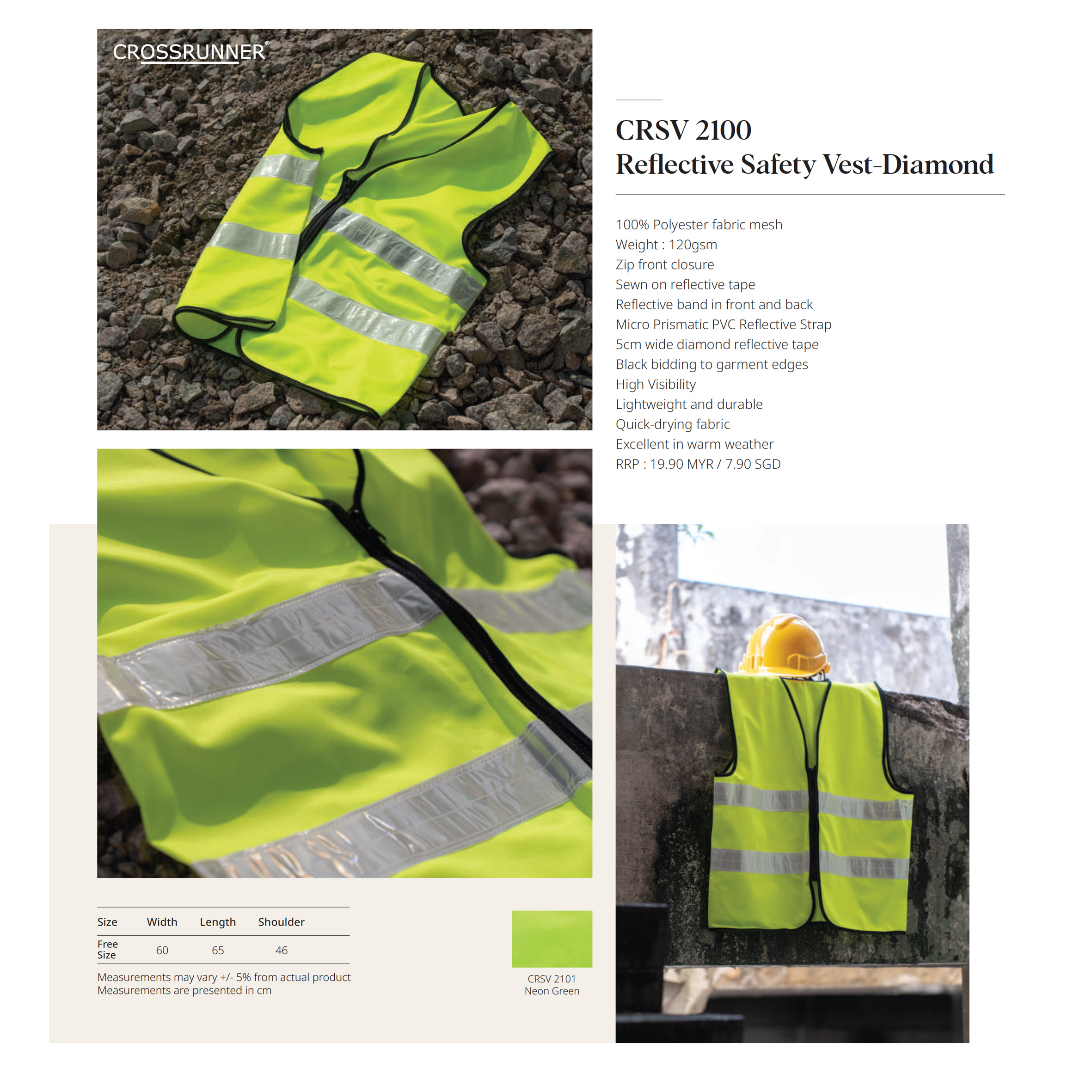 CROSSRUNNER - CRSV1200 REFLECTIVE SAFETY VEST-DIAMOND > TOPREMIUM